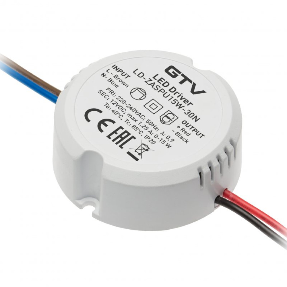 LED napajalnik lahko napaja 12V, 15W, vhod 220-240VAC, IP20,