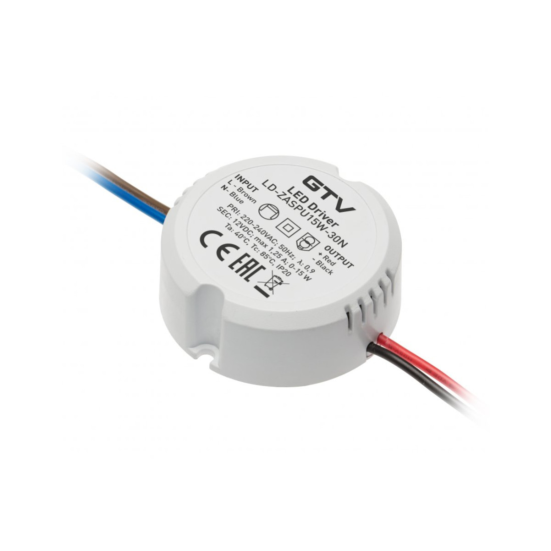 LED napajalnik lahko napaja 12V, 15W, vhod 220-240VAC, IP20,